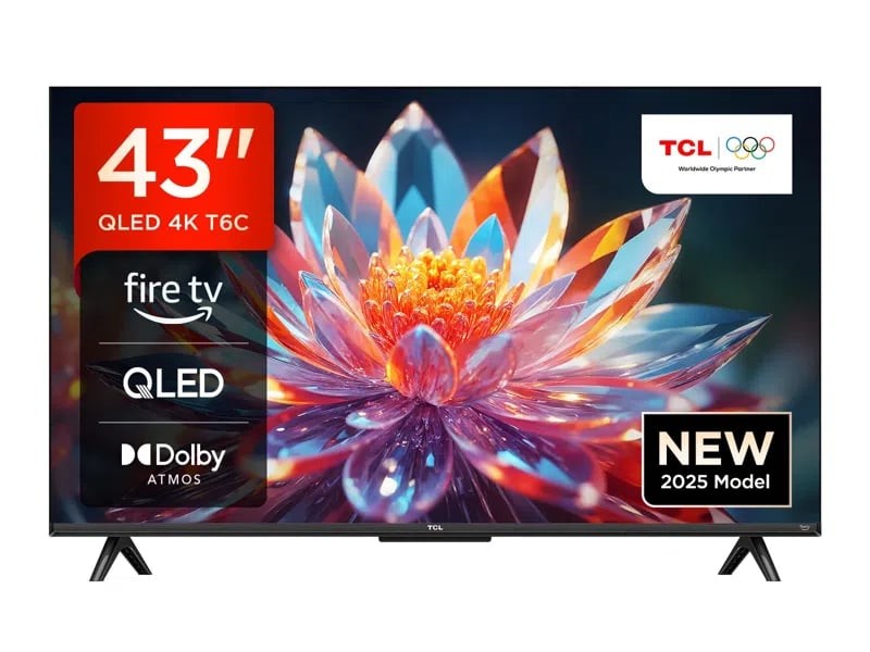 Tcl T6c-Uk 43 Inch Qled 4K Hdr 10+ Dolby Vision & Atmos Smart Fire TV ...