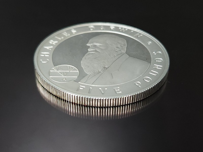 Charles Darwin Five Pound Coin - Elizabeth II Bailwick Of Jersey 2006 £ ...