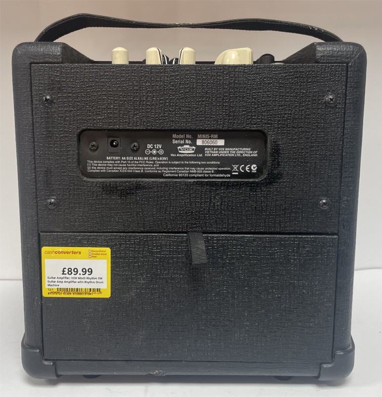 Vox Mini5 Rhythm 5W Guitar Amp Amplifier With Rhythm Drum Machine Black ...