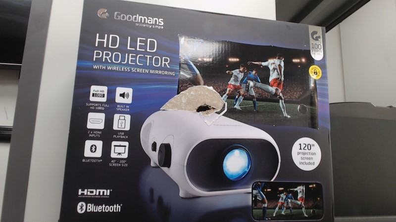 Goodmans HD Led Projector / 120" Projection White | 047300083951 | Cash ...