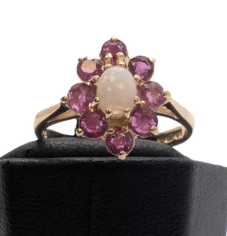 Pink & Pearl Design Stones Ring Size M | 030100265879 | Cash Converters