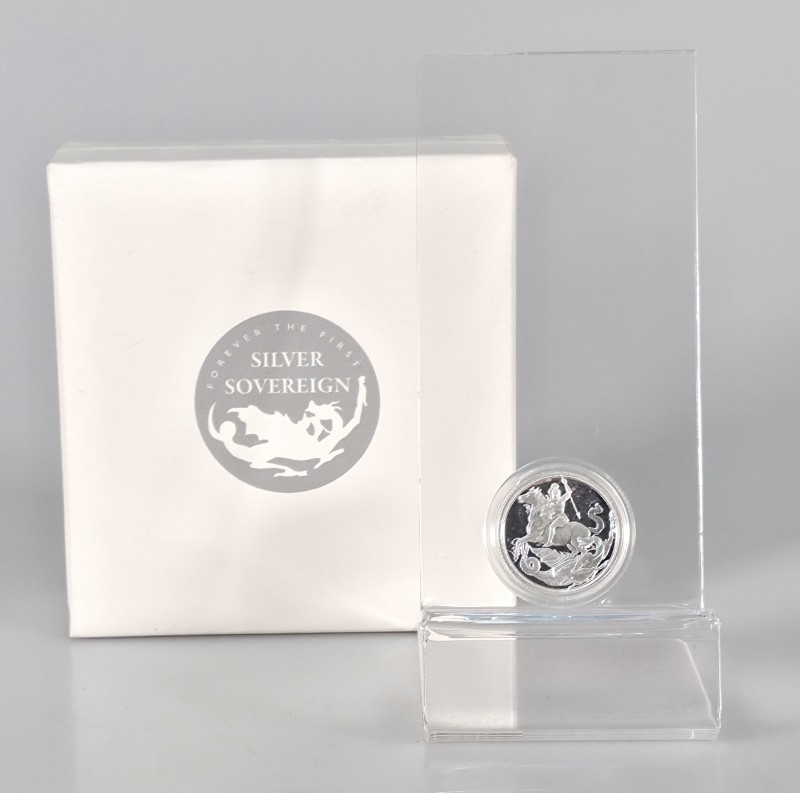 2019 - Gibraltar Silver Sovereign Coin Silver Silver Coin 7.98G ...