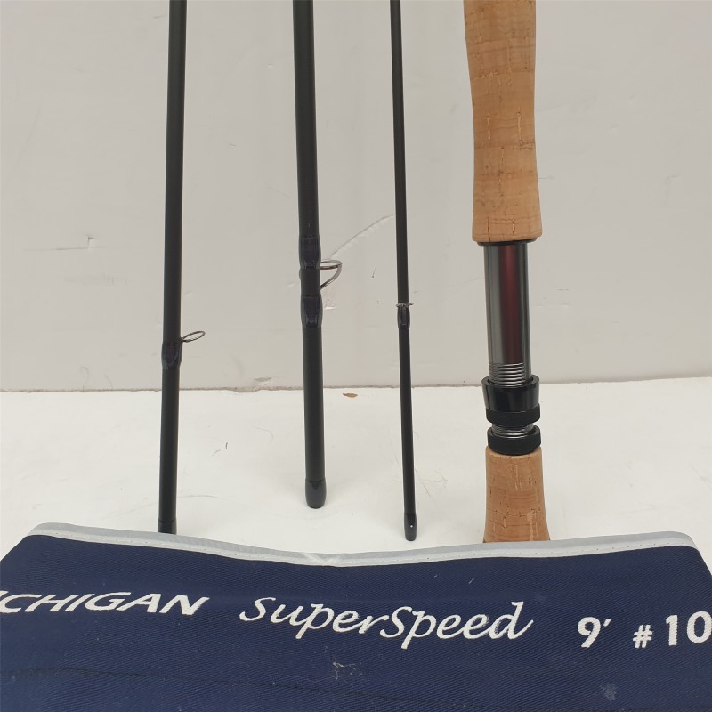 Michigan Superspeed 9 Foot #10 4 Piece Fly Fishing Rod Black ...