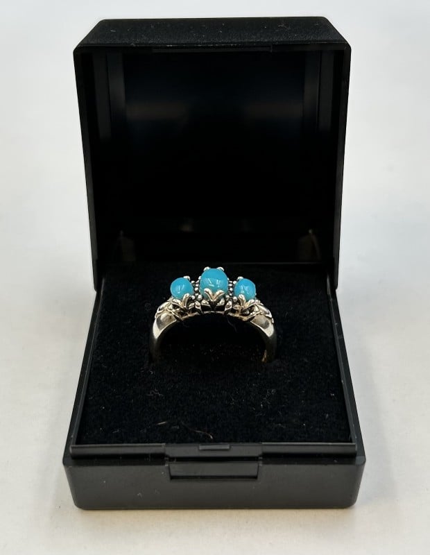 Silver Turquoise Ring Ring Size O | 033300393979 | Cash Converters