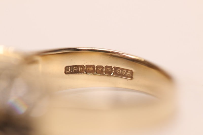 9Ct Sapphire And Cz Cluster Yellow Gold Ladies Ring Size K ...