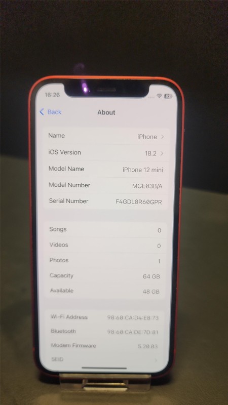 Apple iPhone 12 Mini 64GB Anynet 86%Bh 64GB Red | 059100011168 | Cash ...