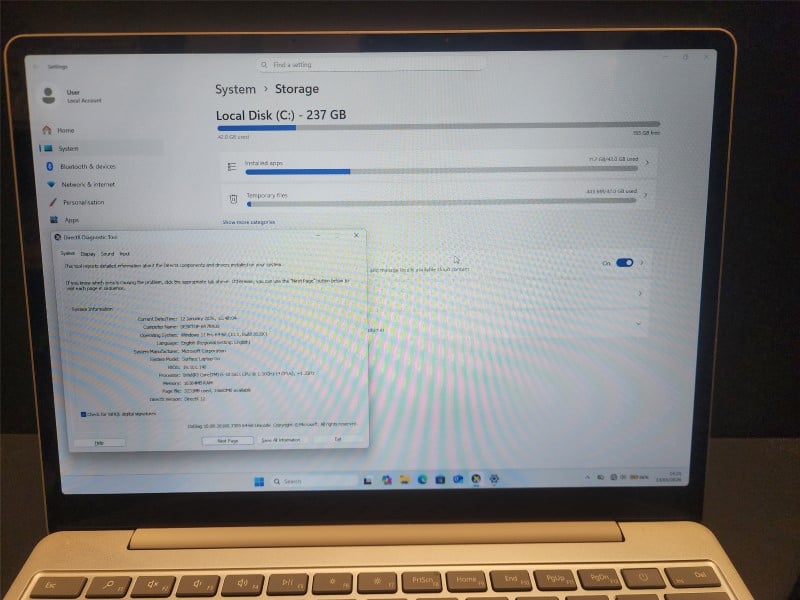 Microsoft Surface Laptop Go With Charger 256GB SSD, 16GB Ram, Intel i5 ...