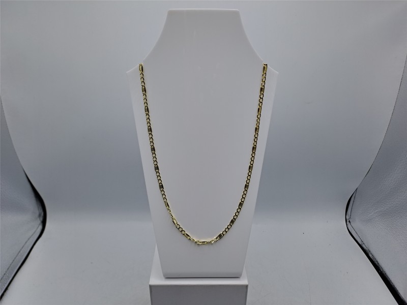 14ct Yellow Gold 14Ct Yellow Gold Fancy Curb Chain 22Inch Necklace 8.3G ...