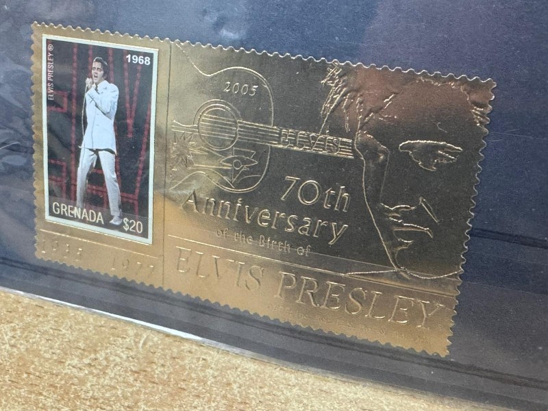 Coin Elvis Presley 70Th Anniversary Gold Commemorative Stamp Grenada ...