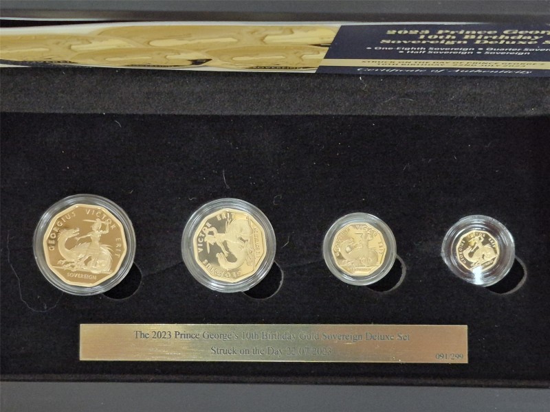 22ct 2023 Prince Georges 10Th Birthday Sovereign Deluxe Set Yellow Gold ...
