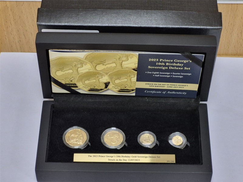22ct 2023 Prince Georges 10Th Birthday Sovereign Deluxe Set Yellow Gold ...
