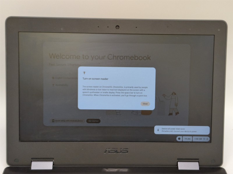 Asus Chromebook Notebook PC C214m 4GB Ram, 32GB Storage And Intel N4020 ...