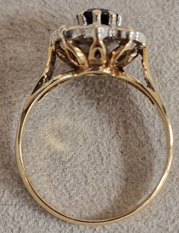 9ct Diamond Sapphire Size K Yellow Gold Ring Size K | 035000158539 ...