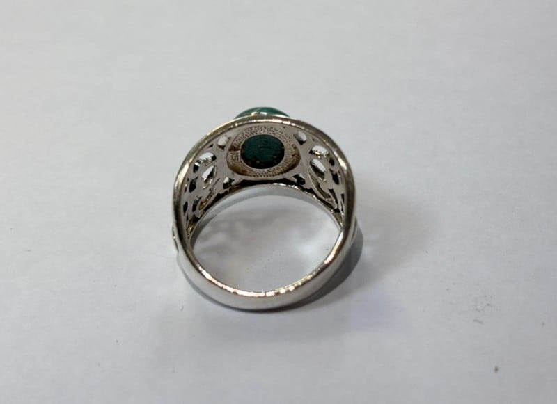 Silver Turquoise Filigree Ring Silver Ladies Ring Size O½ ...
