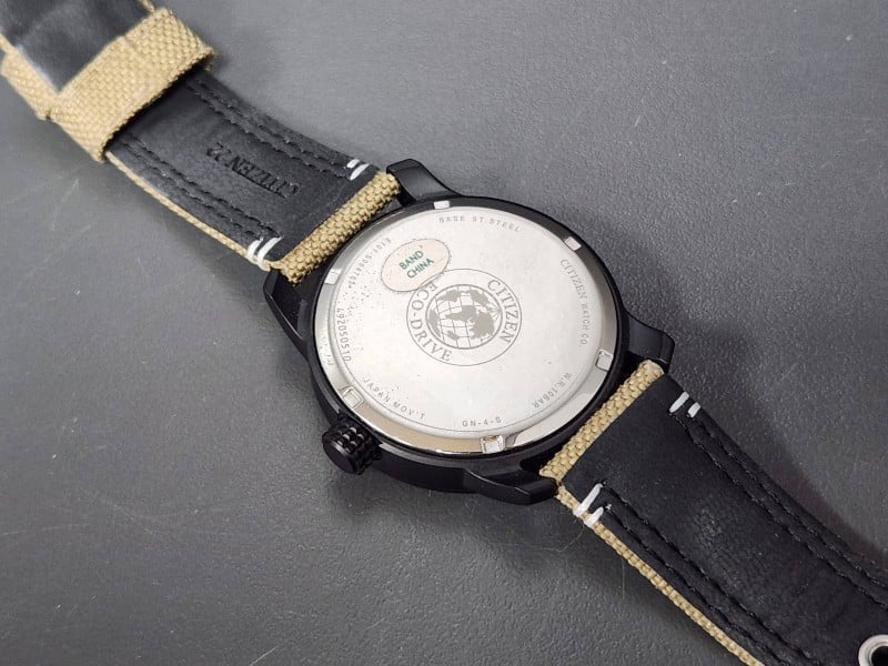 Citizen Watch Mens Field Watch On Leather Backed Canvas Strap ...