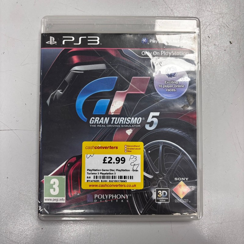 Gran Turismo 5 Playstation 3 | 032100176645 | Cash Converters