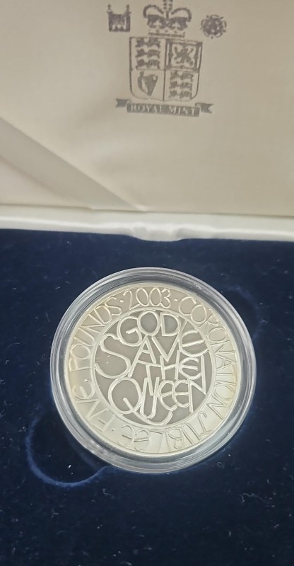 The 2003 Coronation Jubilee £5 Silver Proof Coin Silver Silver Coin 1G ...