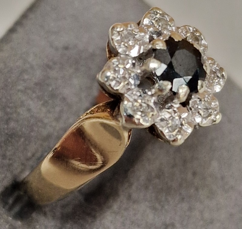 9ct Diamond Sapphire Size K Yellow Gold Ring Size K | 035000158539 ...