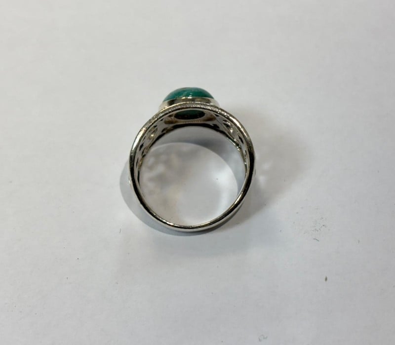 Silver Turquoise Filigree Ring Silver Ladies Ring Size O½ ...