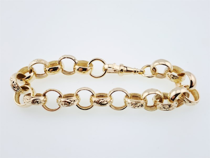 9ct Classic Belcher Link Yellow Gold Bracelet 25.6G | 030100264490 ...