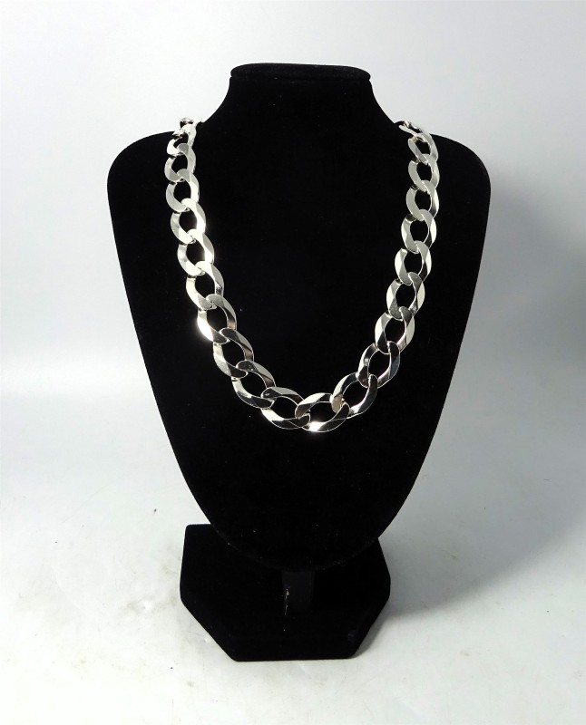 Silver 25" Silver Curb Chain Necklace Chain 60cm 91.2G | 019500196263 ...