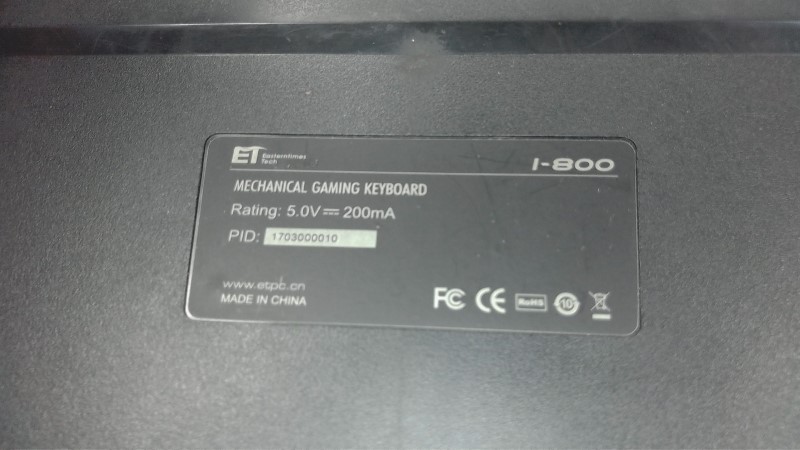 I800 Gaming Keyboard Easterntimes Tech Blue | 029400160173 | Cash ...