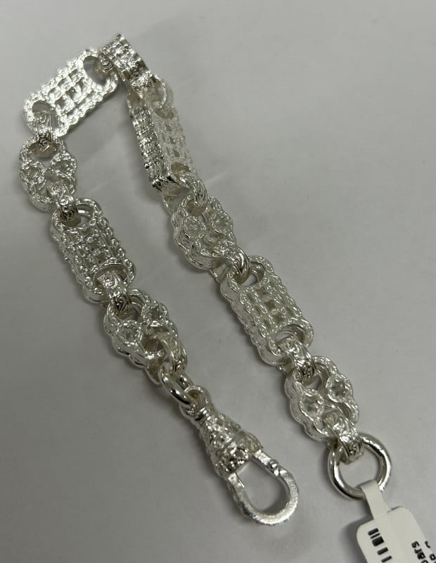 New- Silver Stars & Bars Bracelet - Small Bracelet 23.88G ...