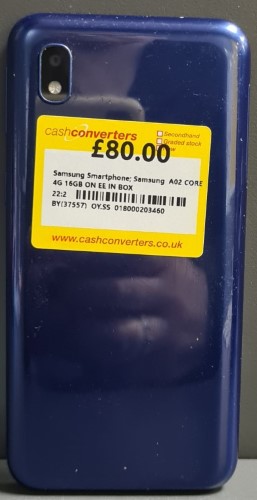 Samsung A02 Core 4G 16GB On Ee In Box Black | 018000203460 | Cash ...