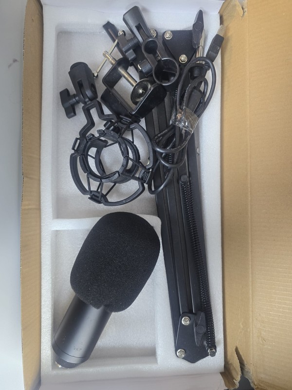 Singing Live Sound Card Professional Condenser Microphone Black ...