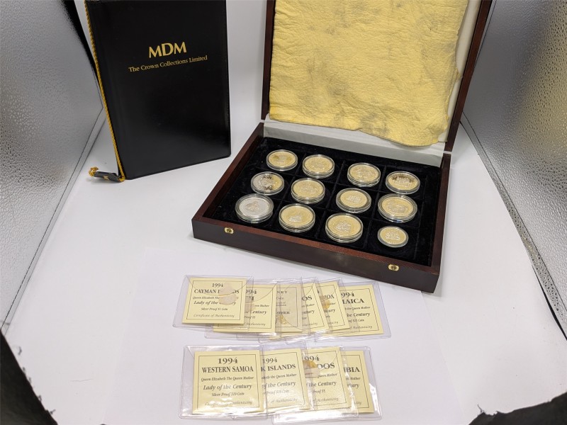 Queen Mother 12 Coin Collection Silver Silver Coin 344.7G ...
