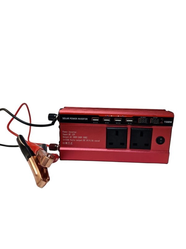 Power Inverter 1500W DC 12V Red | 037500095292 | Cash Converters