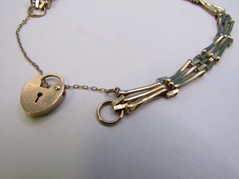9ct Heart Lock Gate Yellow Gold Bracelet 7.1G | 036900251223 | Cash ...