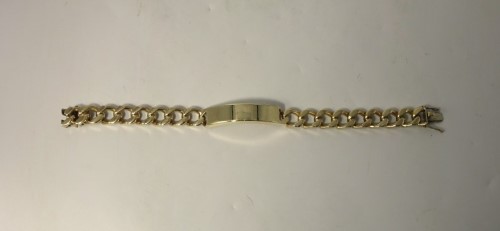 9ct Heavy Identity Bracelet Yellow Gold Bracelet 100.4G | 046000099899 ...