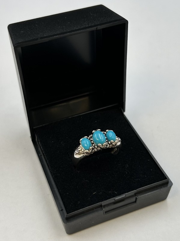 Silver Turquoise Ring Ring Size O | 033300393979 | Cash Converters