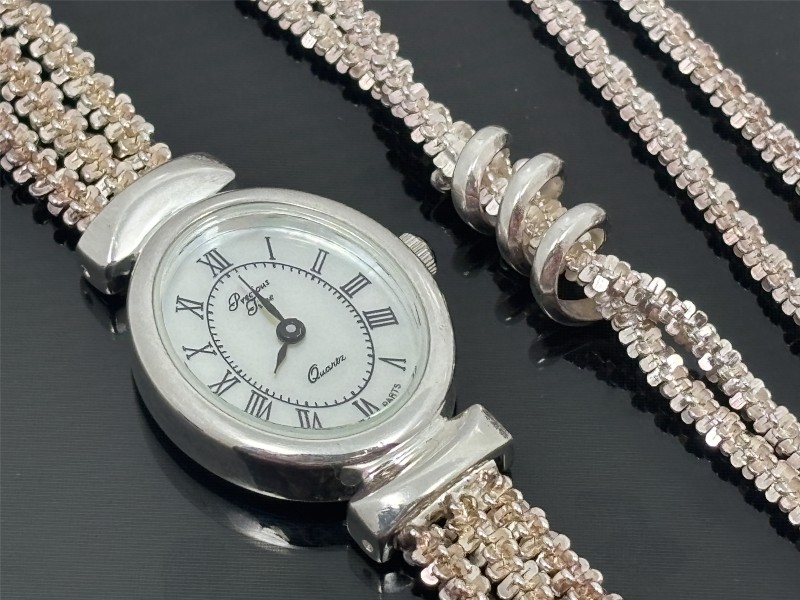 Precious Time Watch Unisex Silver Watch And Bracelet | 015700295944 ...