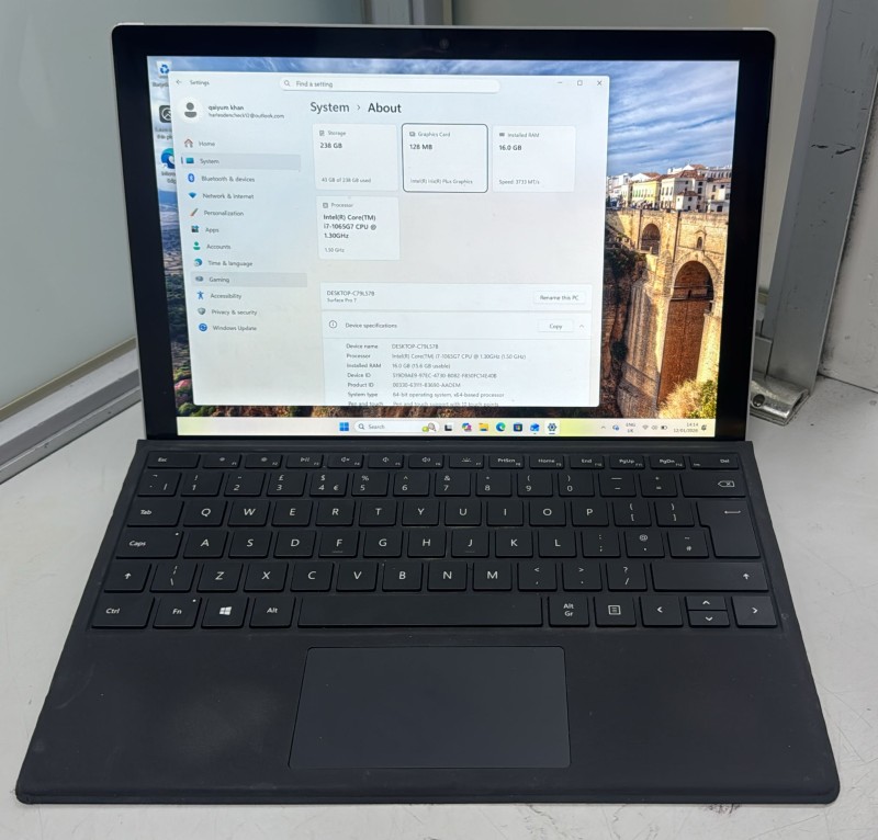 Microsoft, Surface Pro 7 Platinum Intel Core i7 16GB 256 Black ...