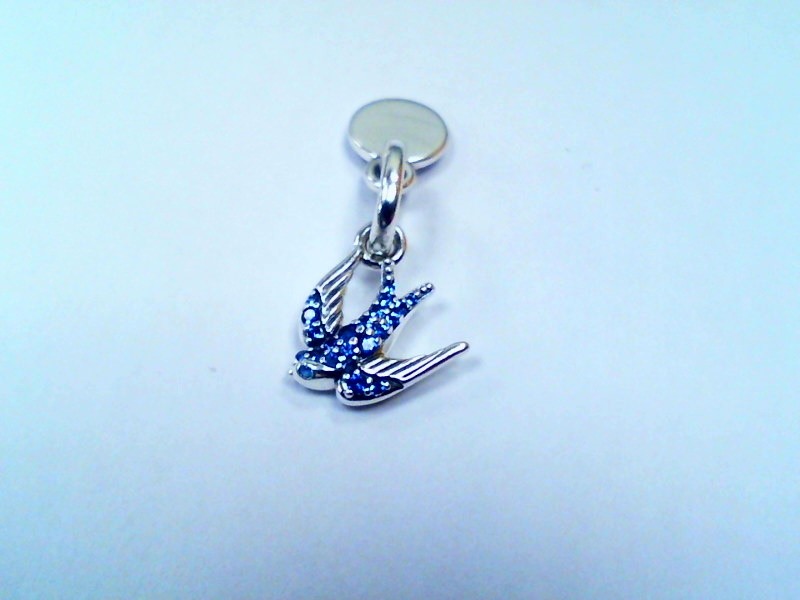 Silver Silver Blue Stone Bird Pendant Necklace 2.1G | 021700412916 ...