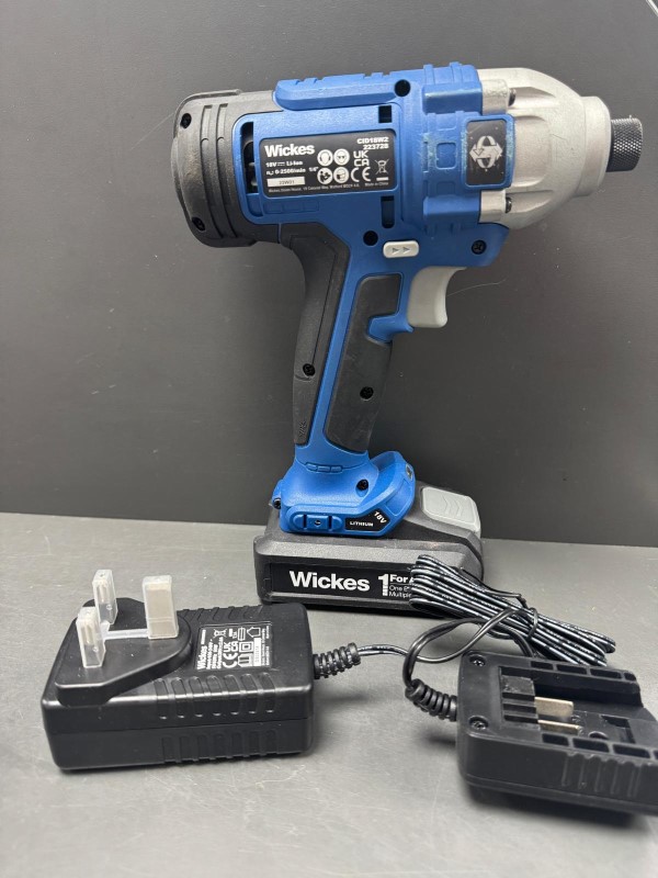 Drill Wickes 18V Impact Driver 1 X 1.5Ah Li-Ion Cordless Impact Driver ...
