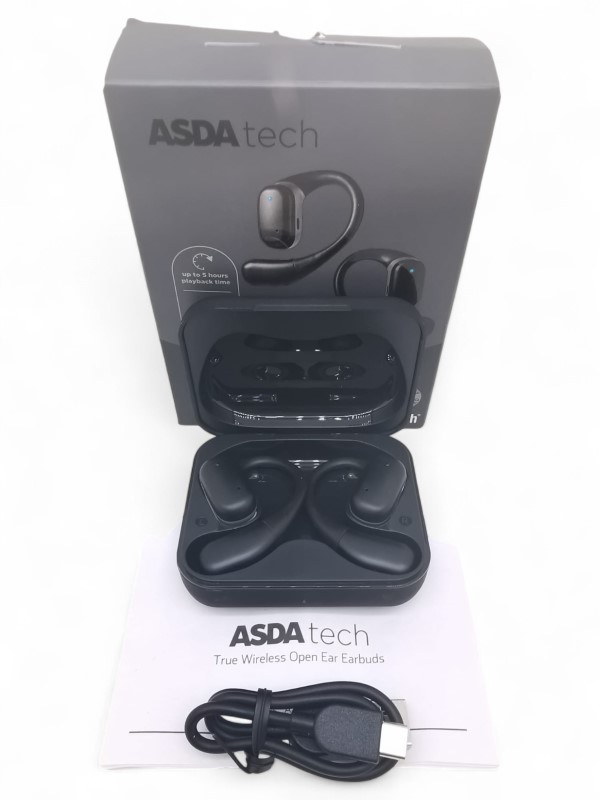 Asda Tech True Wireless Open Ear Headphones Black | 020200203483 | Cash ...