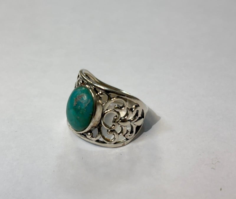 Silver Turquoise Filigree Ring Silver Ladies Ring Size O½ ...