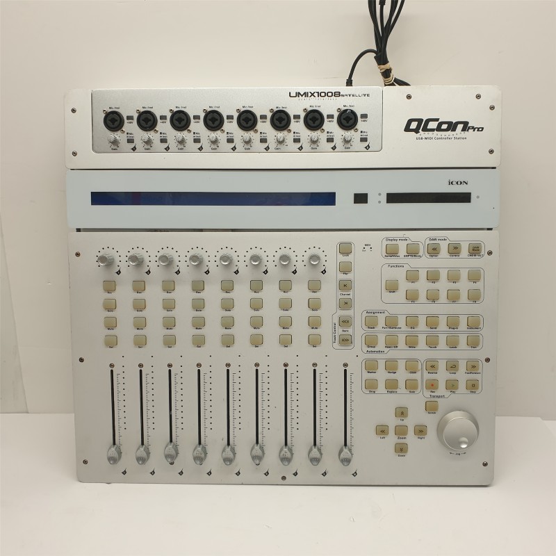 Icon Qcon Pro Usb Midi Controller Station + Umix 1008 Satellite Audio ...
