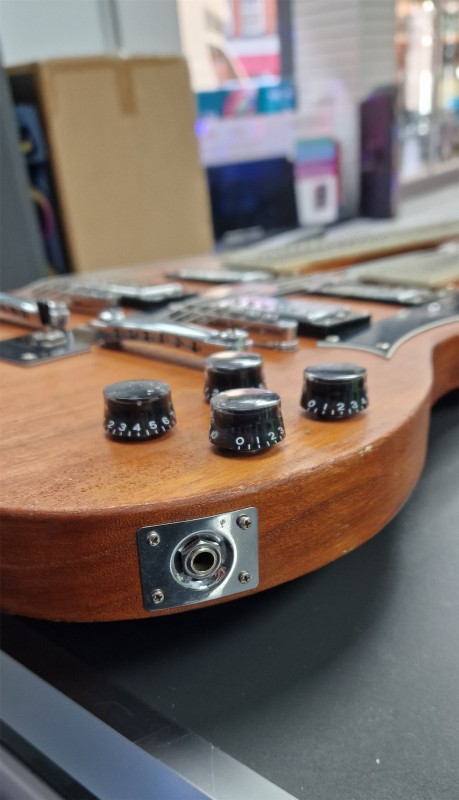 12+6 Strings Double Neck Electric Guitar With Fixed Bridge Brown ...