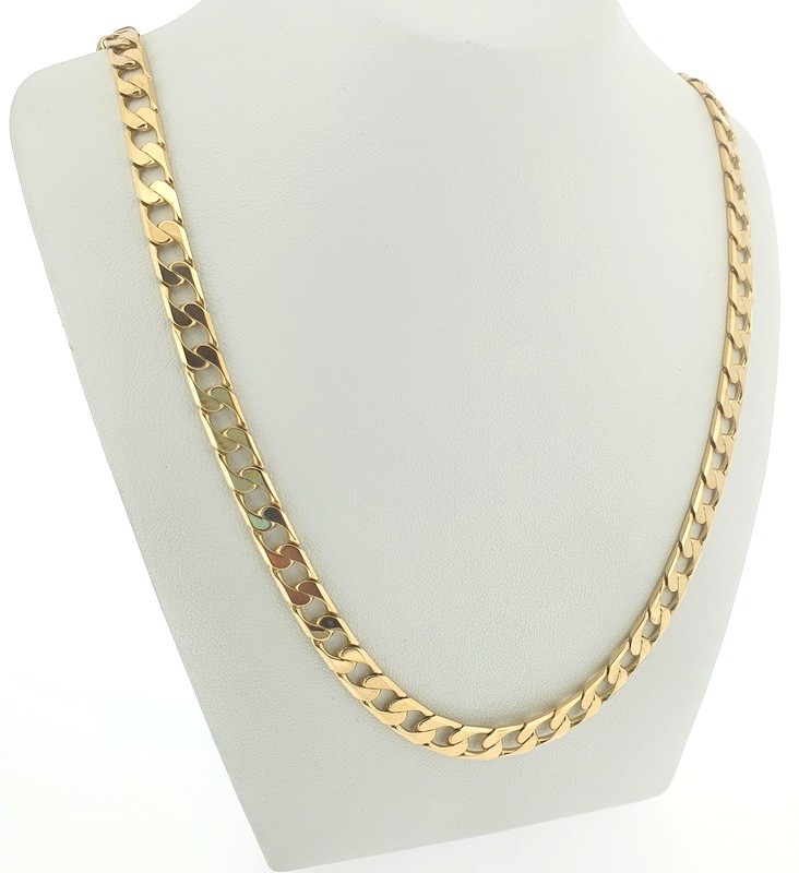 9ct Yellow Gold Oval Filed Curb Link Necklace 30.56G | 018500256473 ...