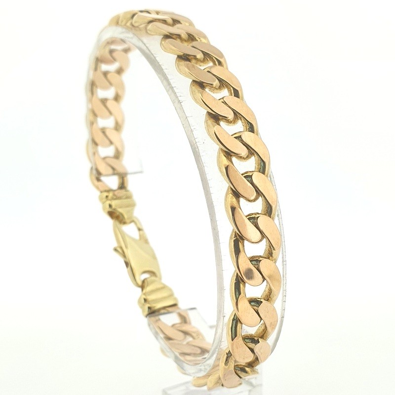 9ct Oval Filed Curb Link Yellow Gold Bracelet 38.8G | 018600232173 ...