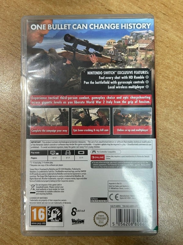 Sniper Elite 4 Nintendo Switch | 018300272027 | Cash Converters