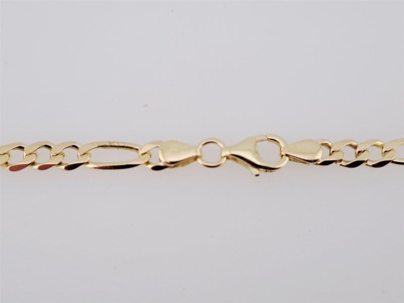 9ct Yellow Gold Crucifix Pendant On Figaro Link Chain 48cm 16.4G ...