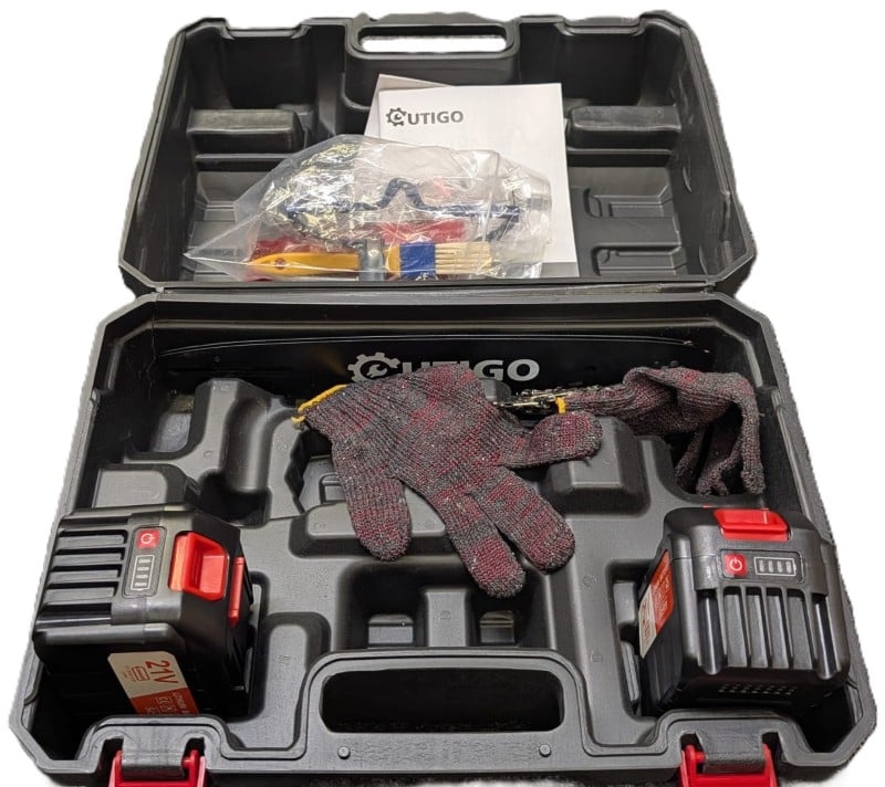 Chainsaw 12-Inch Cordless Electric Chainsaw, 2 * 4000Mah Batteries ...
