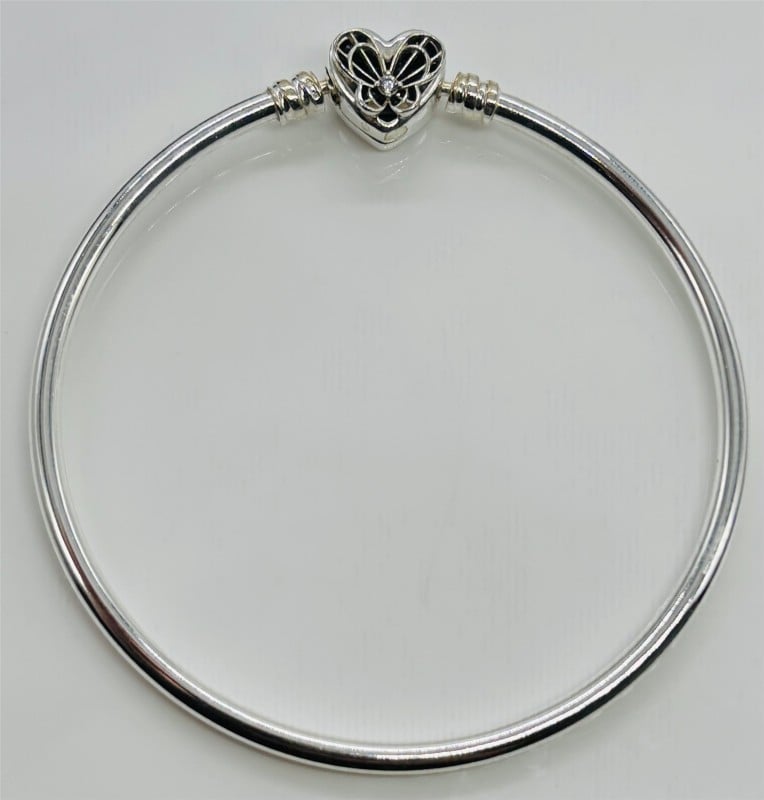 Pandora Butterfly Clasp Silver Bangle 9.55G | 034300181395 | Cash ...