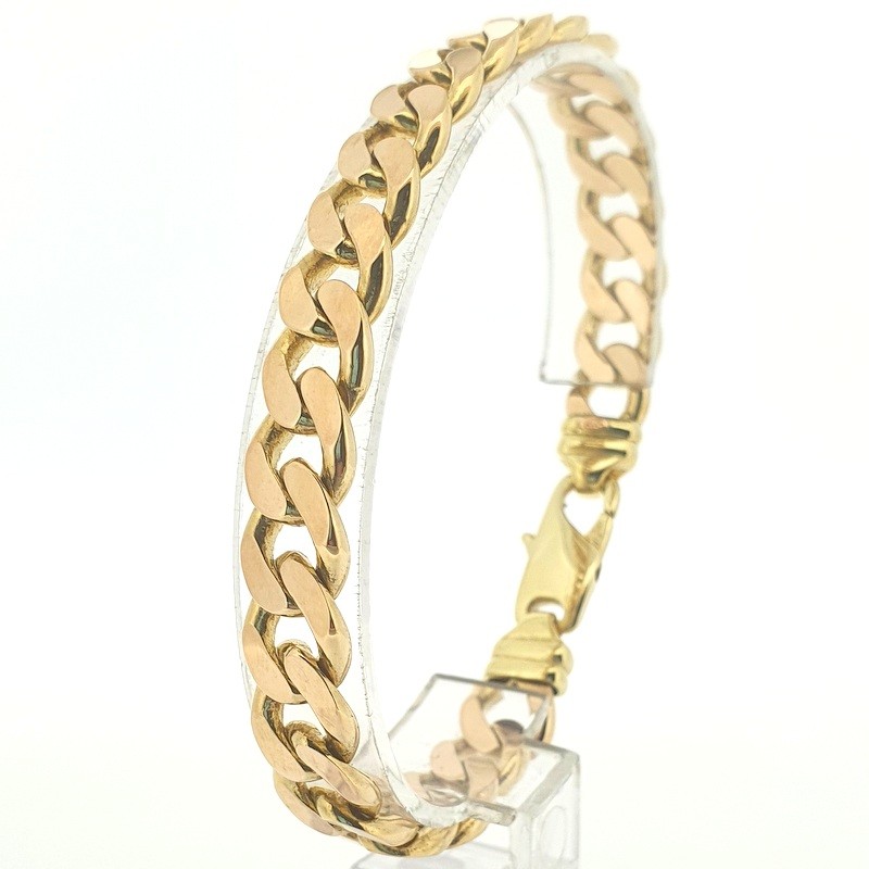 9ct Oval Filed Curb Link Yellow Gold Bracelet 38.8G | 018600232173 ...