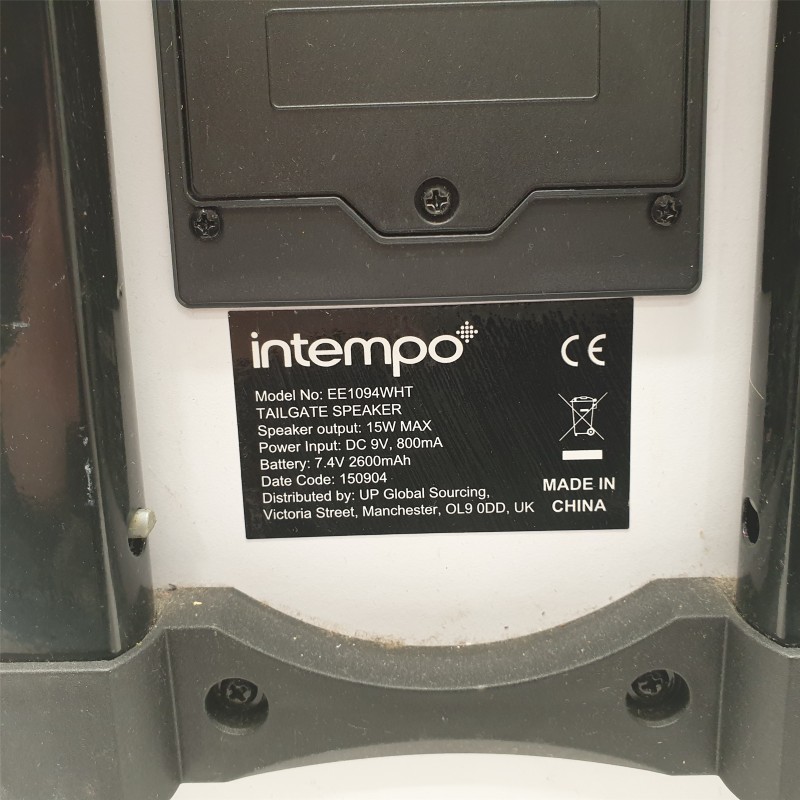 Intempo Ee1094wht 15W Portable Rechargeable Tailgate Speaker. White ...